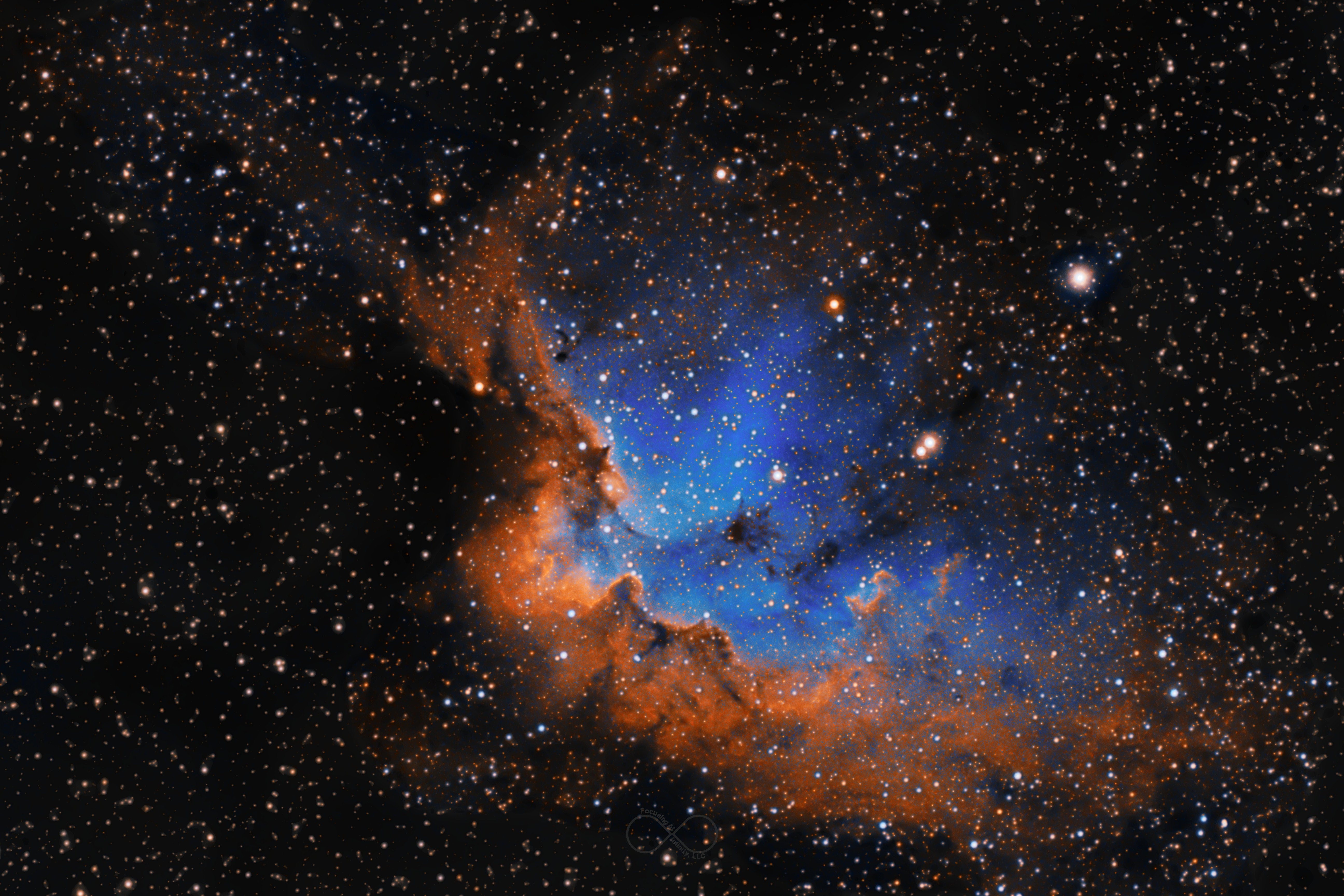 NGC 7380 - Wizard Nebula in SHO | Focusing at Infinity